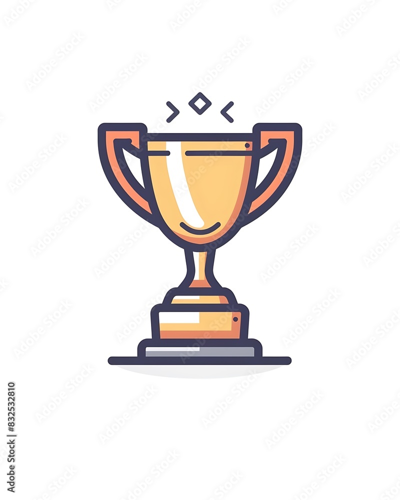 Basic golden celebration trophy. Trophy illustration isolated on a ...