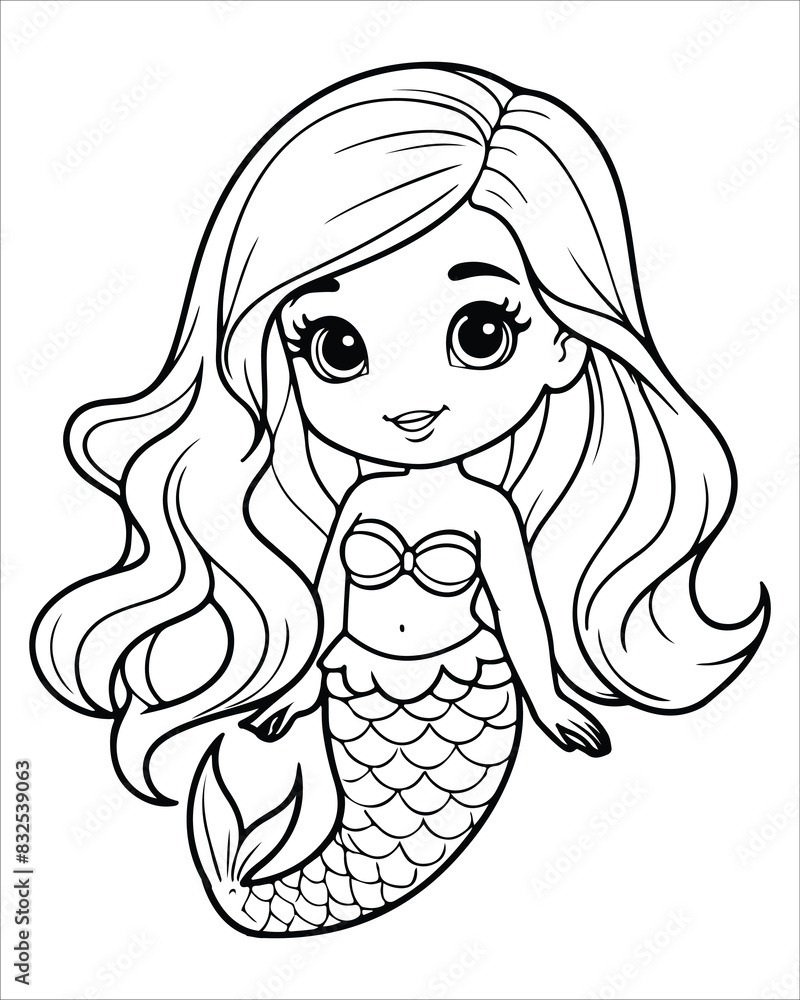 Cute mermaid Coloring pages for kids, ocean animals coloring pages ...