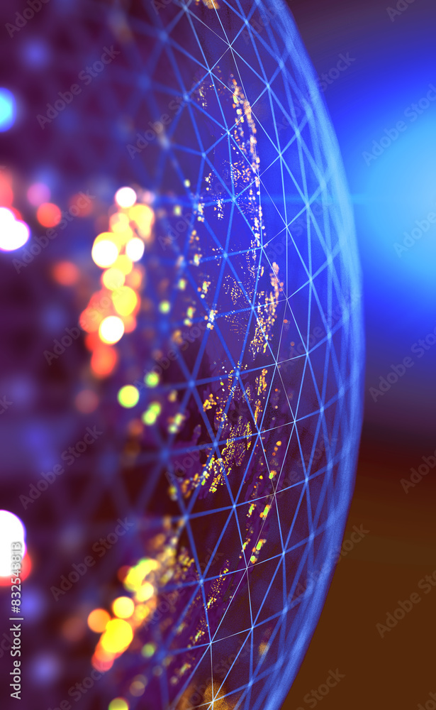 Fondo futurista con el planeta Tierra y el espacio. Mapa del mundo y ...