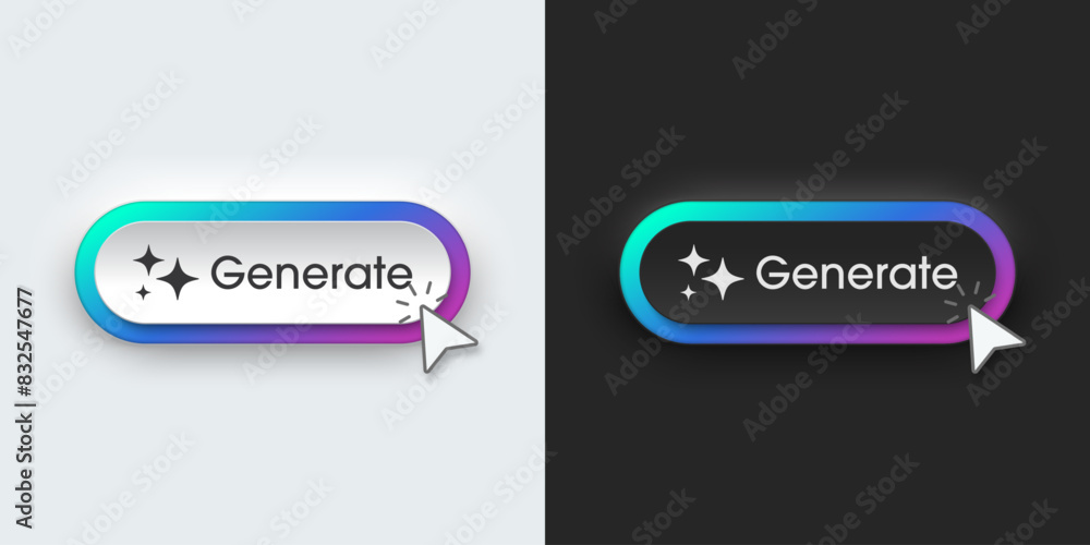 Generate AI button. Neumorphic bar. Artificial intelligence and Machine ... Generate AI button. Neumorphic bar. Artificial intelligence and Machine ...