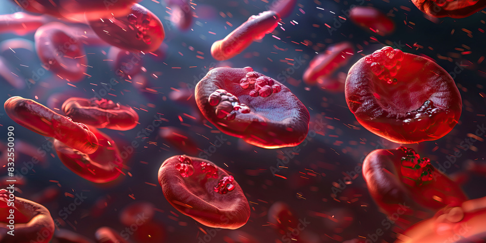 The Vibrant Dance of Blood Cells: A close-up view of a blood sample ...