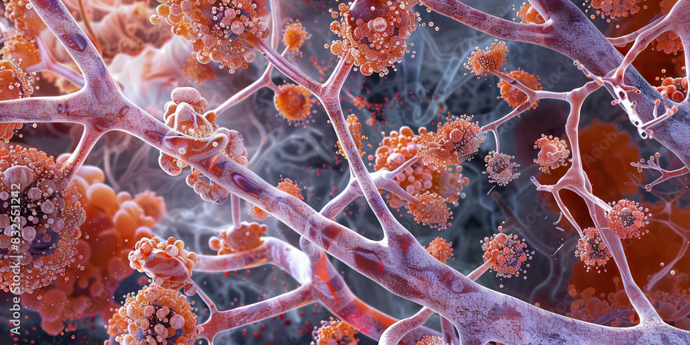 The Intricate Tapestry of Fungal Infection: A microscope slide ...