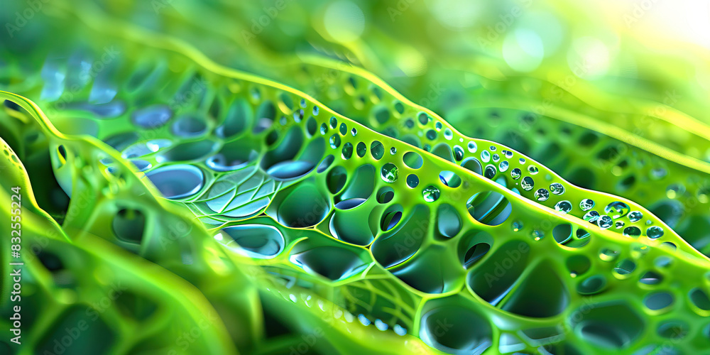 Plant Leaf Guard Cell Movement: Close-up view of plant leaf guard cells ...