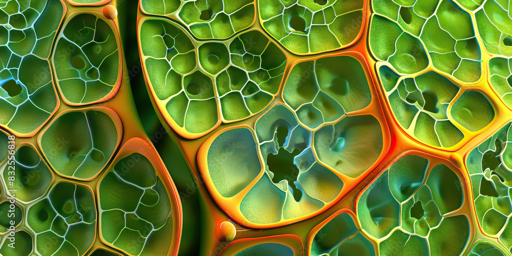 Botanical Leaf Mesophyll Structure: Microscopic examination of plant ...