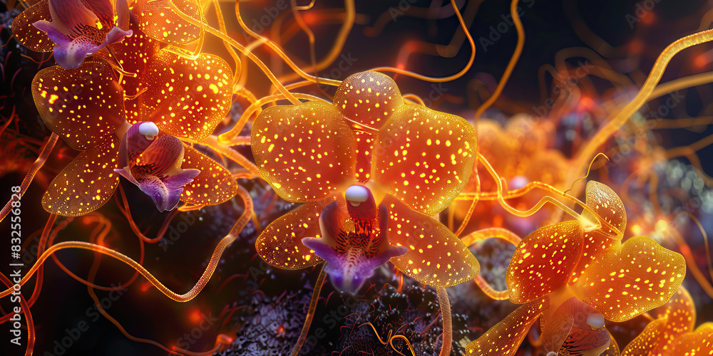 Orchid Root Nodule Symbiosis: Close-up view of orchid root nodules ...