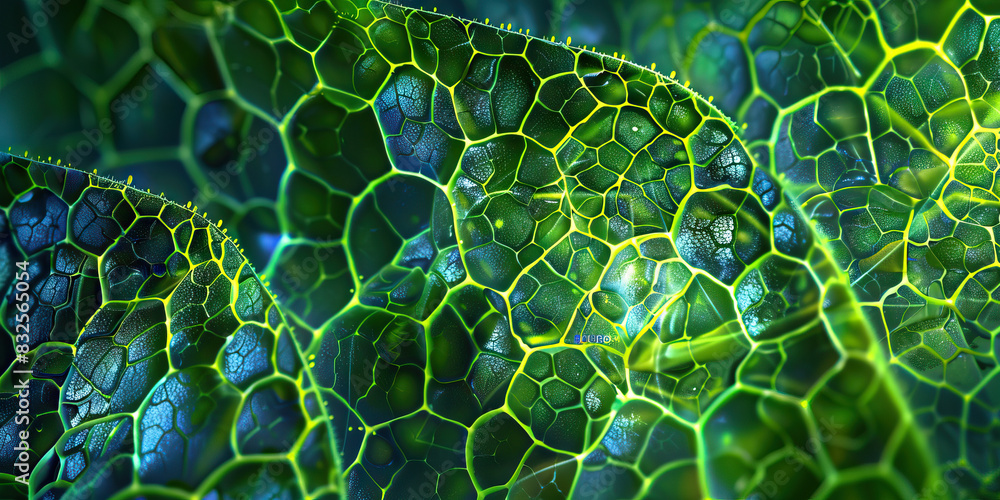 Plant Leaf Stomata Analysis: High-resolution microscopy of leaf stomata in plants, illustrating ...