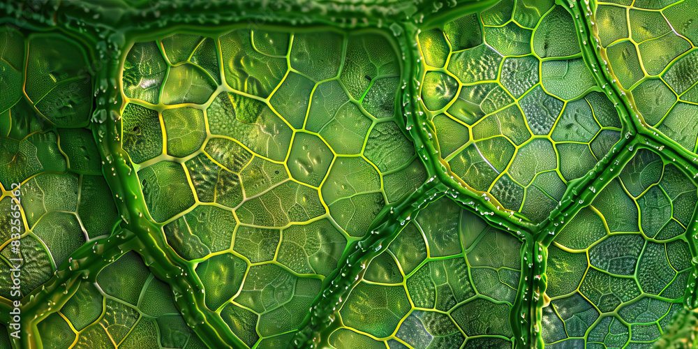 Plant Leaf Stomata Analysis: High-resolution microscopy of leaf stomata in plants, illustrating ...