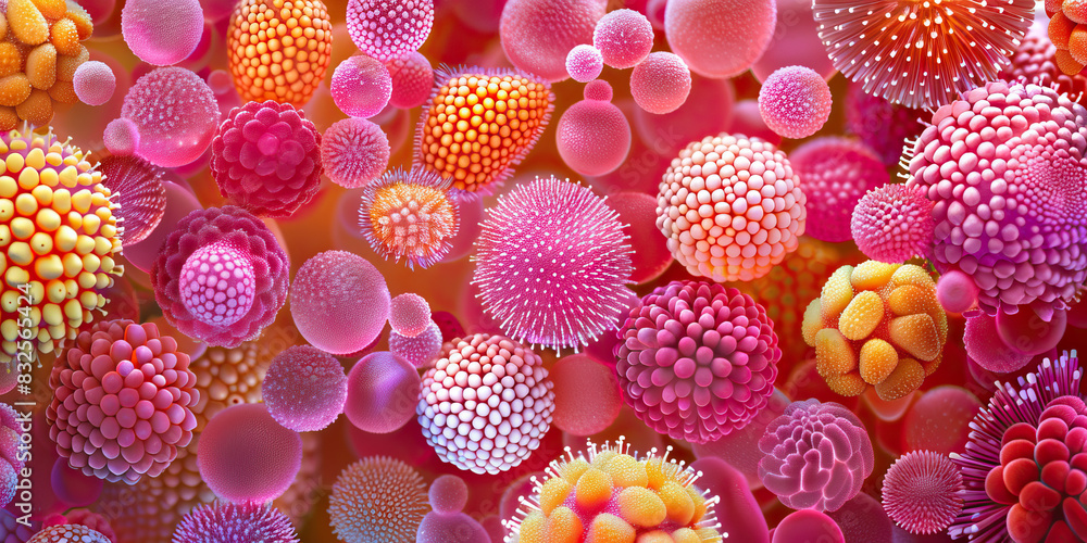 Pollen Grain Morphology: Detailed view of pollen grains from various ...