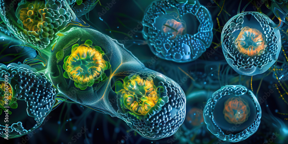 The Hidden World of Cell Division: A vibrant, high-resolution image ...