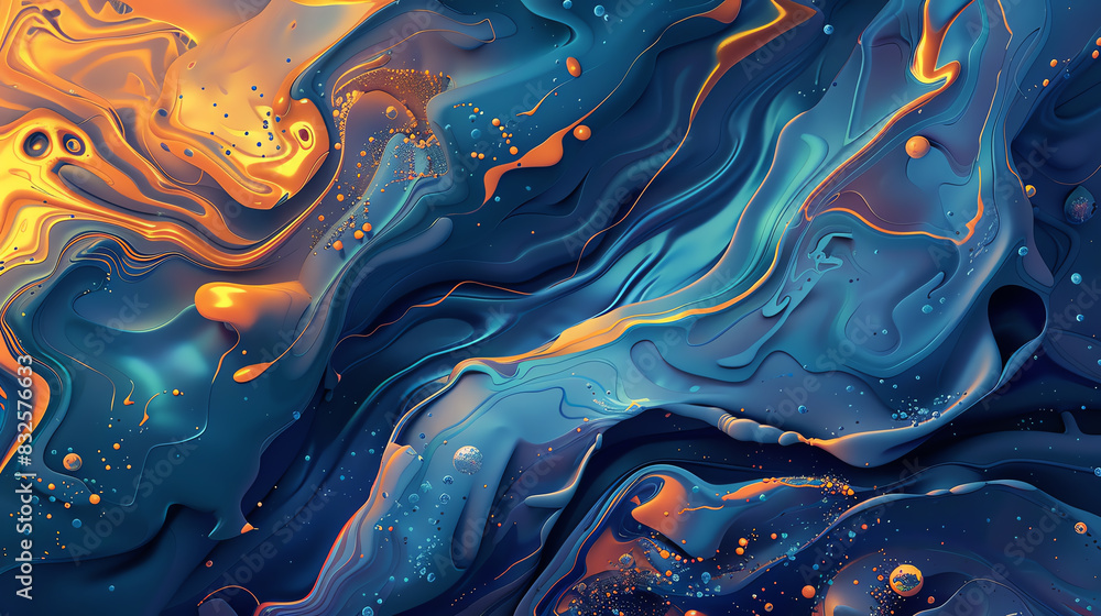 Pressure visualization in fluid dynamics, detailed flow patterns ...