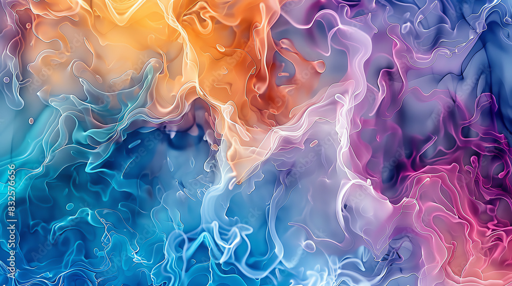 Pressure visualization in fluid dynamics, detailed flow patterns ...