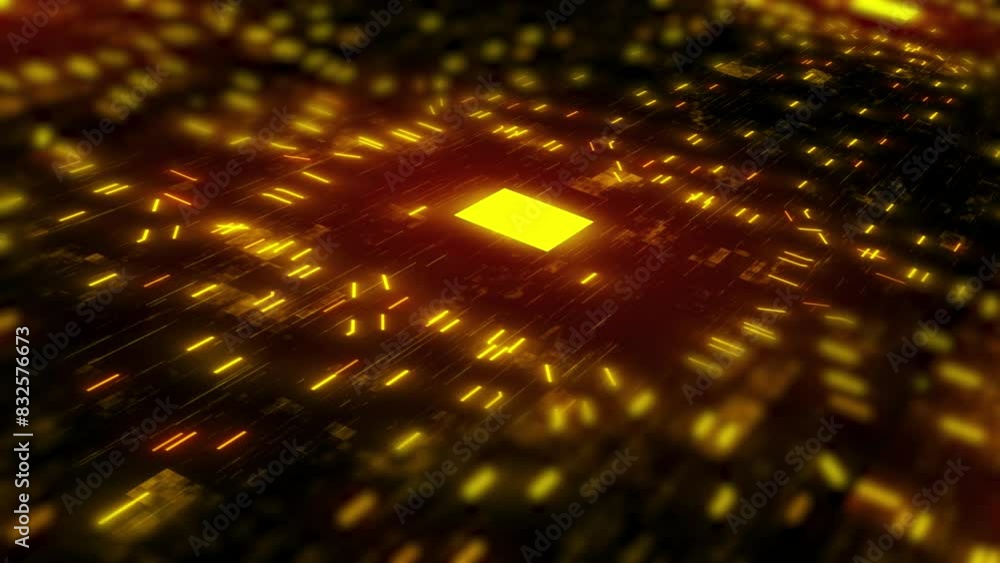 Mother Board Processor Data Transfer Animation Bg, Cpu Chip Processor High Tech Big Data ...