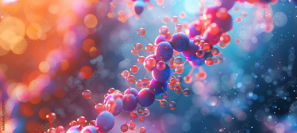 Protein molecule structure, complex chains, biological illustration ...