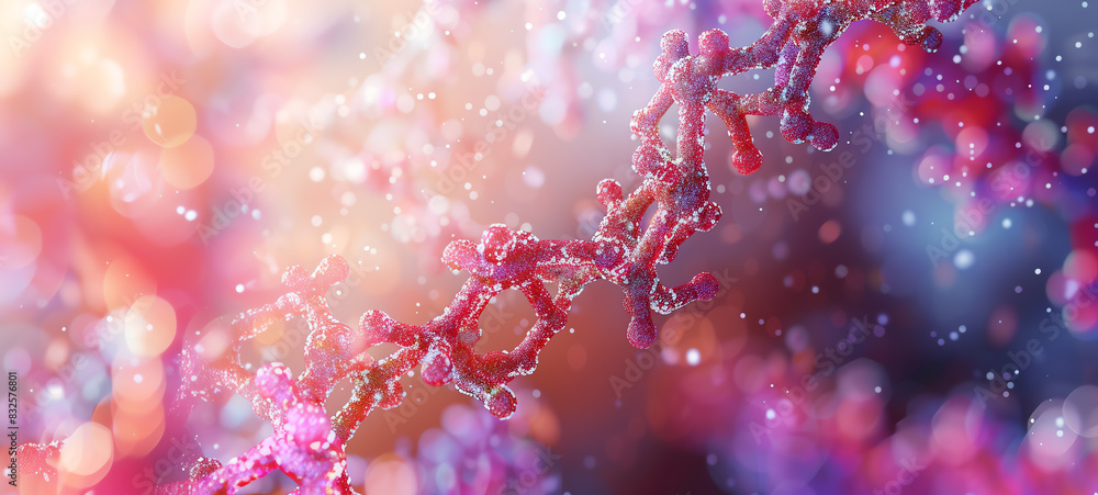 Protein molecule structure, complex chains, biological illustration ...