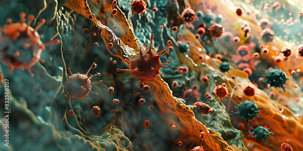 Bacterial Cell Wall Composition: Close-up view of bacterial cell walls ...