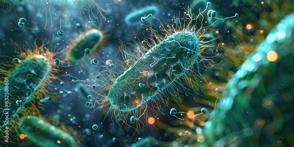 Antibiotic Mode of Action: Detailed view of antibiotics interacting ...
