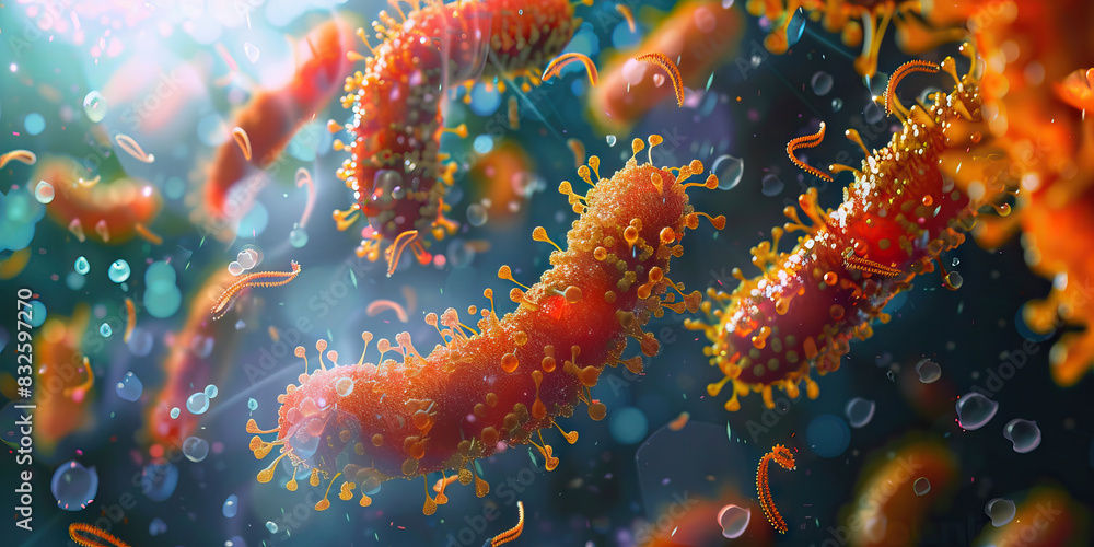Bacterial Cell Wall Composition: Close-up view of bacterial cell walls ...