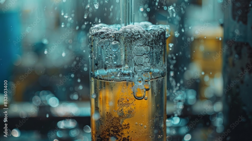 A close-up photograph of an electrode with visible corrosion ...