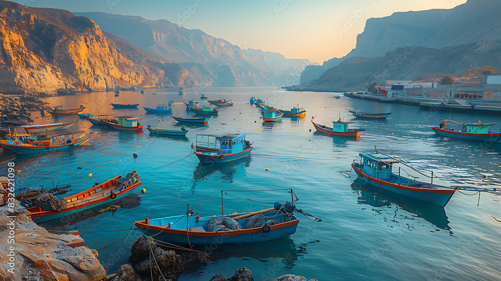 breathtaking image of Gwadar Fish Harbor fishing boat docking unloading ...