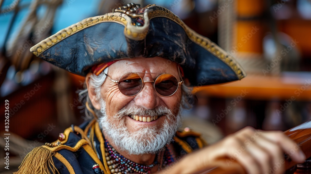 Historical pirate portrait of an adventurous character concept depicted ...