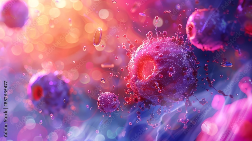 CAR-T cell therapy represented by T-cells targeting and destroying ...