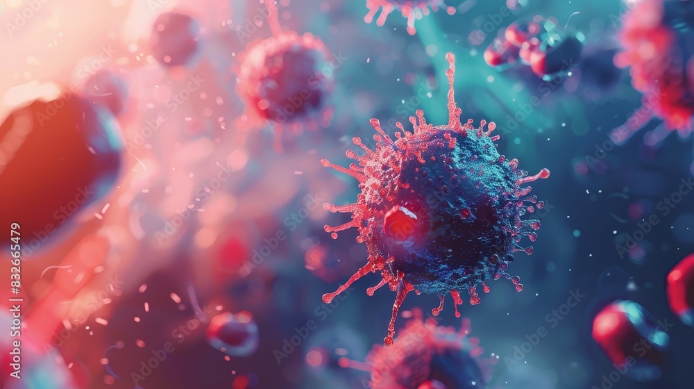 ภาพประกอบสต็อก CAR-T cell therapy represented by T-cells targeting and ...