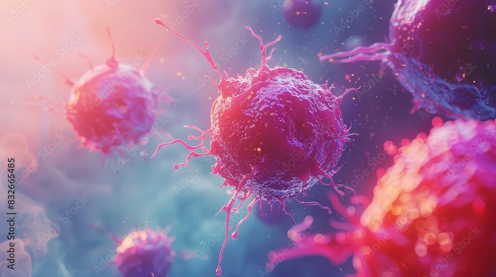 CAR-T cell therapy represented by T-cells targeting and destroying ...