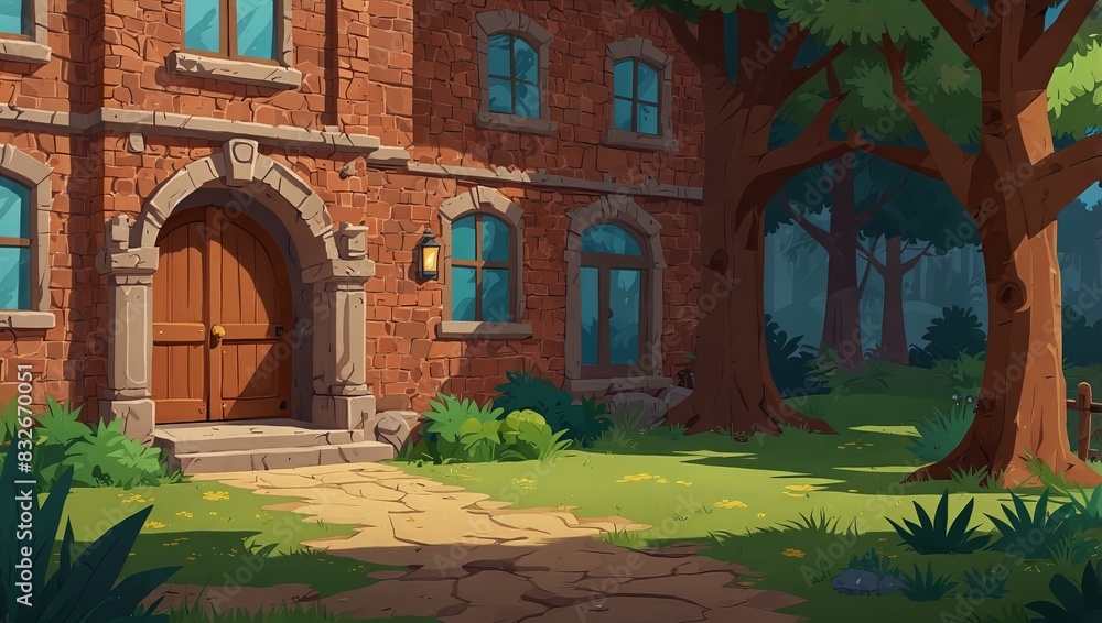 Cartoon background for story telling , animation , video games. 2d ...