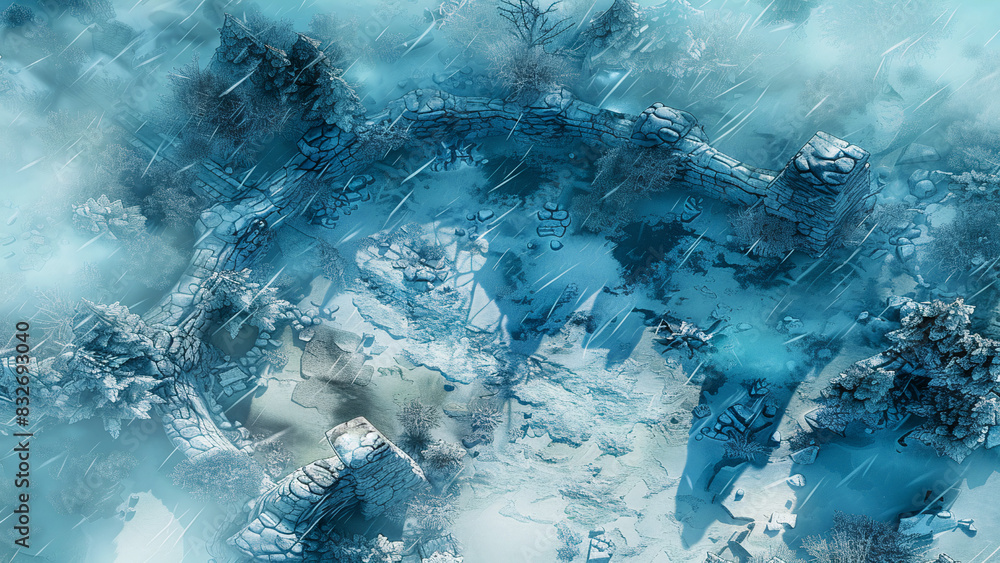 Winter Battlemap DnD,RPG Map for Dungeons and Dragons, Snowy Terrain ...