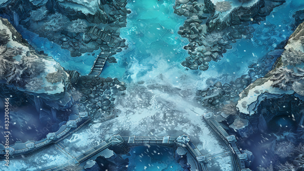 Winter Battlemap DnD,RPG Map for Dungeons and Dragons, Snowy Terrain ...