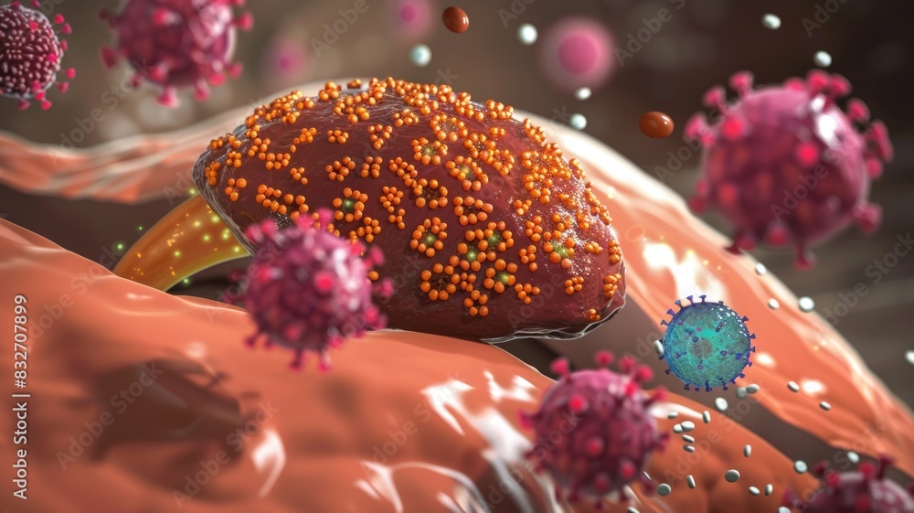 An animation depicting the replication process of the hepatitis virus ...