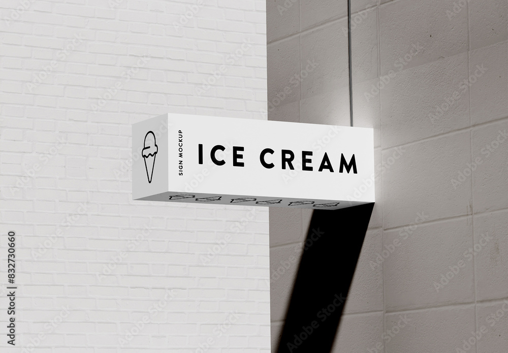 Street Horizontal Signboard Wall Mockup Stock Template | Adobe Stock