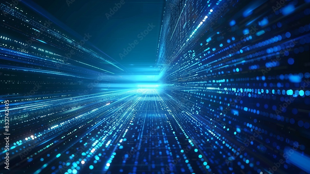 Future technology theme with a blue cyber security concept background ...