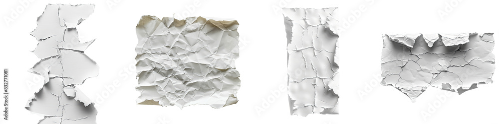White ripped paper cut out Hyperrealistic Highly Detailed Isolated On ...