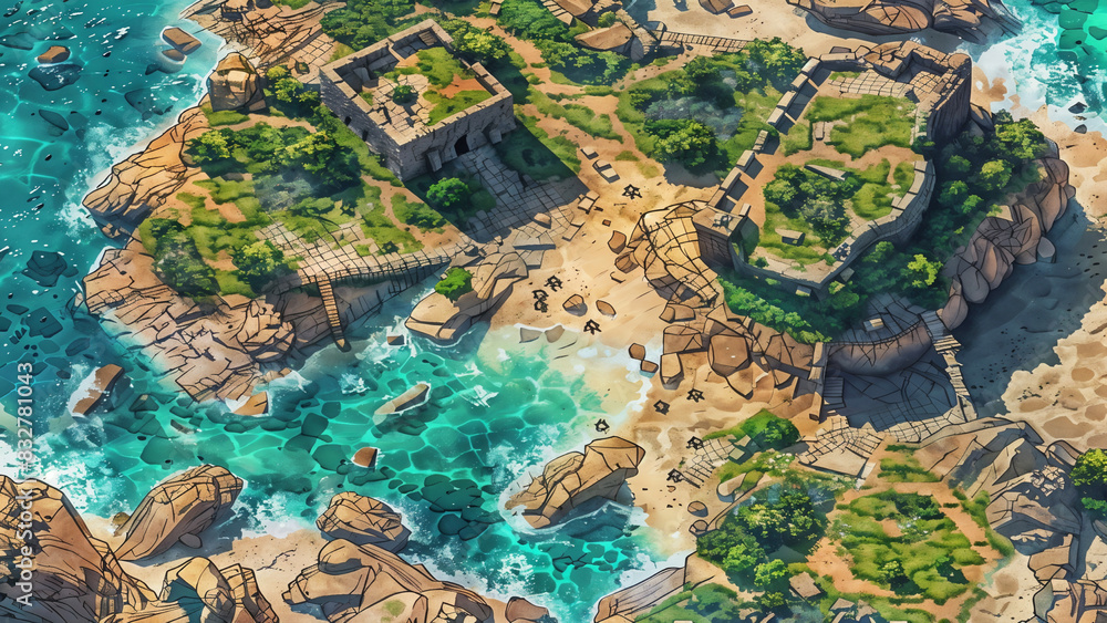 island Battlemap DnD,RPG Map for Dungeons and Dragons, Sea,game ...