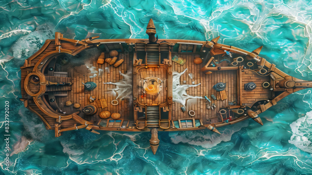 Sea Ship Battlemap DnD,RPG Map for Dungeons and Dragons, Sea,game ...