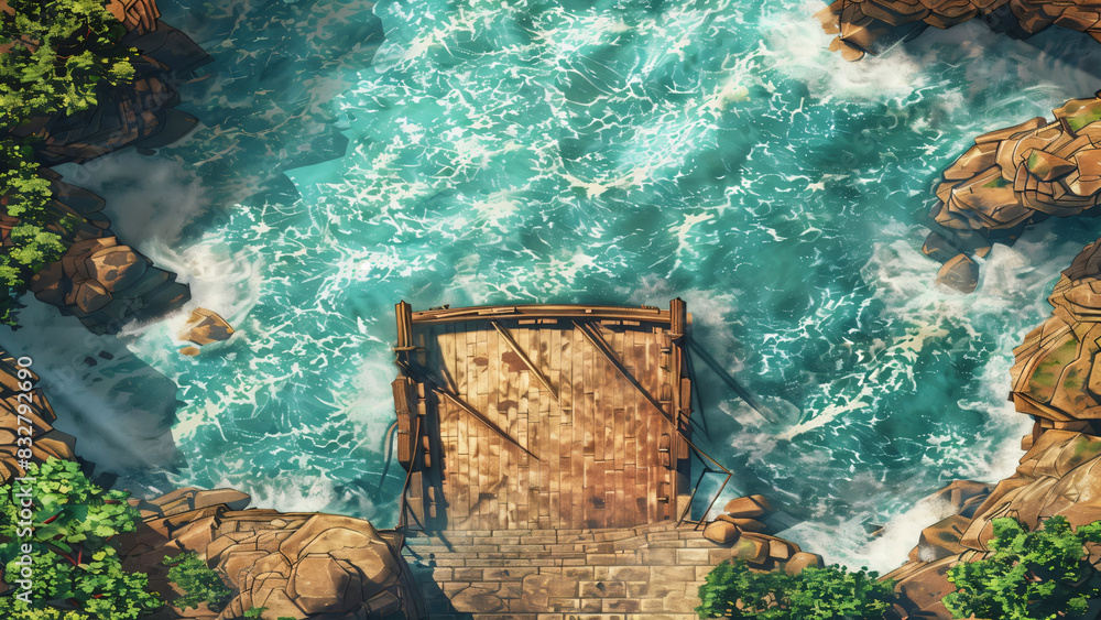 Sea Ship Battlemap DnD,RPG Map for Dungeons and Dragons, Sea Stock ...