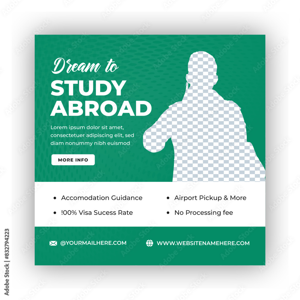 study flyer, university flyer, student visa banner, flyer template ...