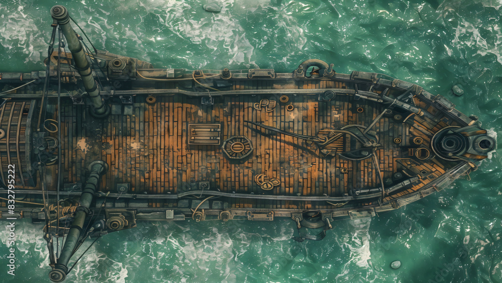 Sea Ship Battlemap DnD,RPG Map for Dungeons and Dragons, Sea Stock ...