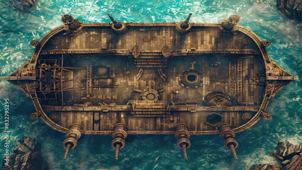 Sea Ship Battlemap DnD,RPG Map for Dungeons and Dragons, Sea Stock ...