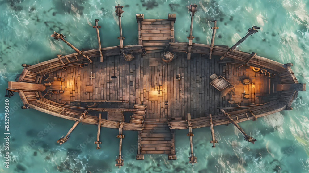 Sea Ship Battlemap DnD,RPG Map for Dungeons and Dragons, Sea Stock ...