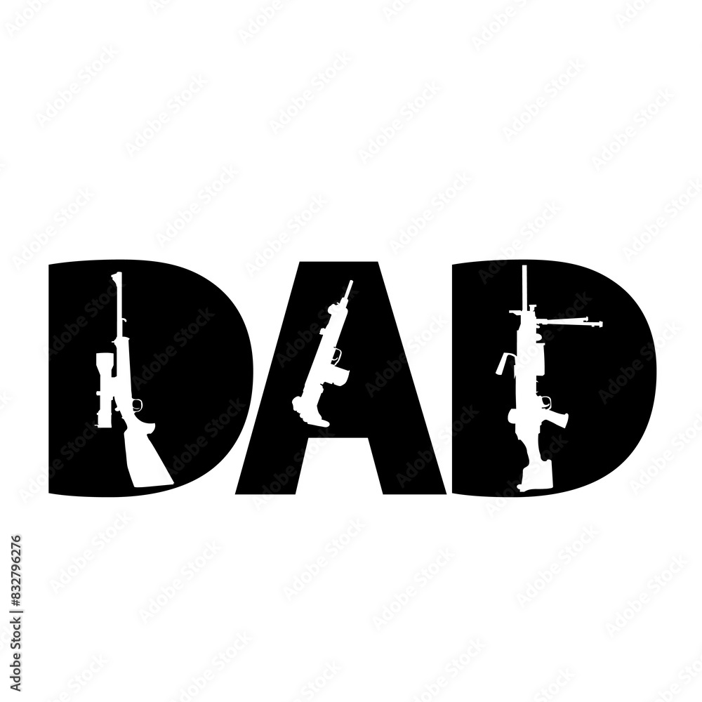 Ilustrace „Dad svg png, Fathers day svg, Second Amendment Dad Rifle ...