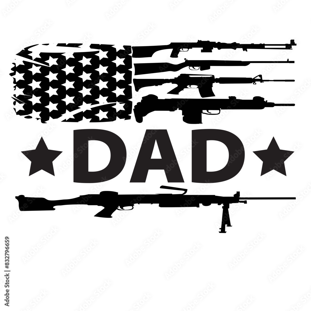 Dad svg png, Fathers day svg, Second Amendment Dad Rifle, dad gun svg ...