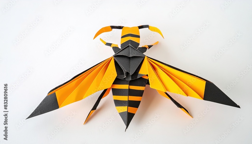 Animal concept origami isolated on white background of an Asian ...