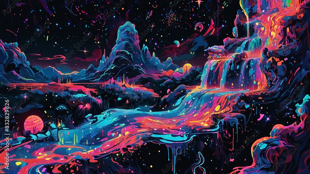 coloring book line art, The Star tarot card simplified, synthwave art ...