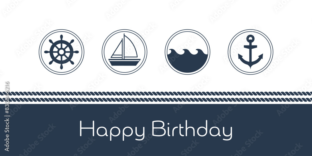 Happy Birthday - Schriftzug in englischer Sprache - Alles Gute zum ...