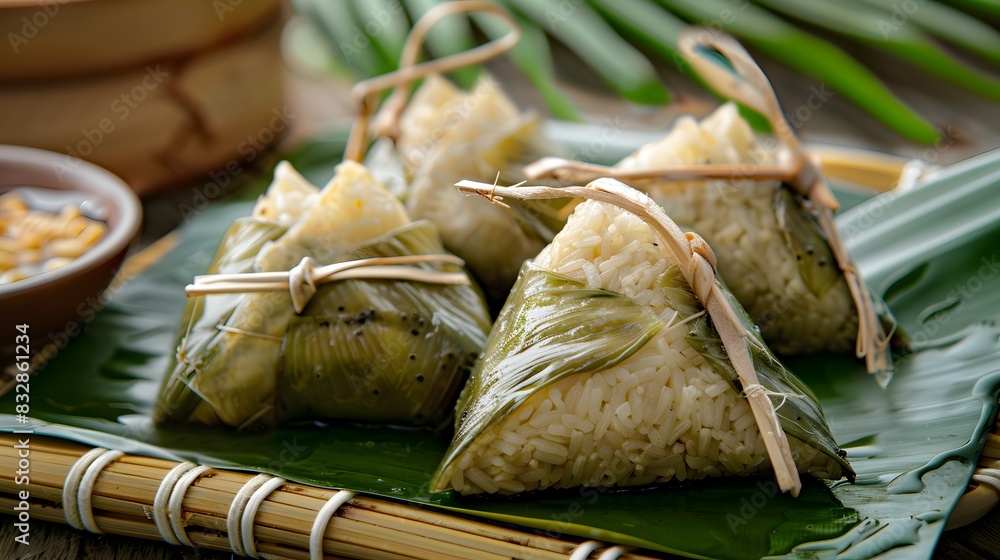 Rice dumpling, eaten during Dragon Boat Festival in memory of Qu Yuan ...