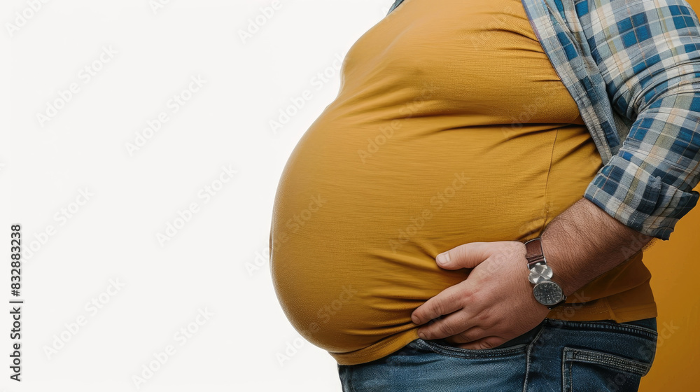 Fat man with a big belly. Man at risk for diabetes, Obese people with ...