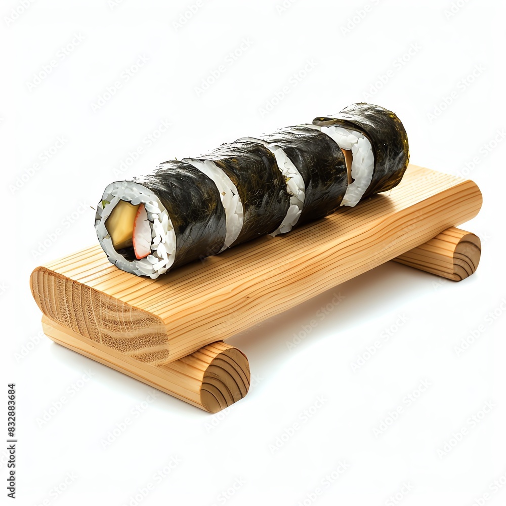 Wooden Sushi Oke Hangiri, isolated white background, without shadow ...