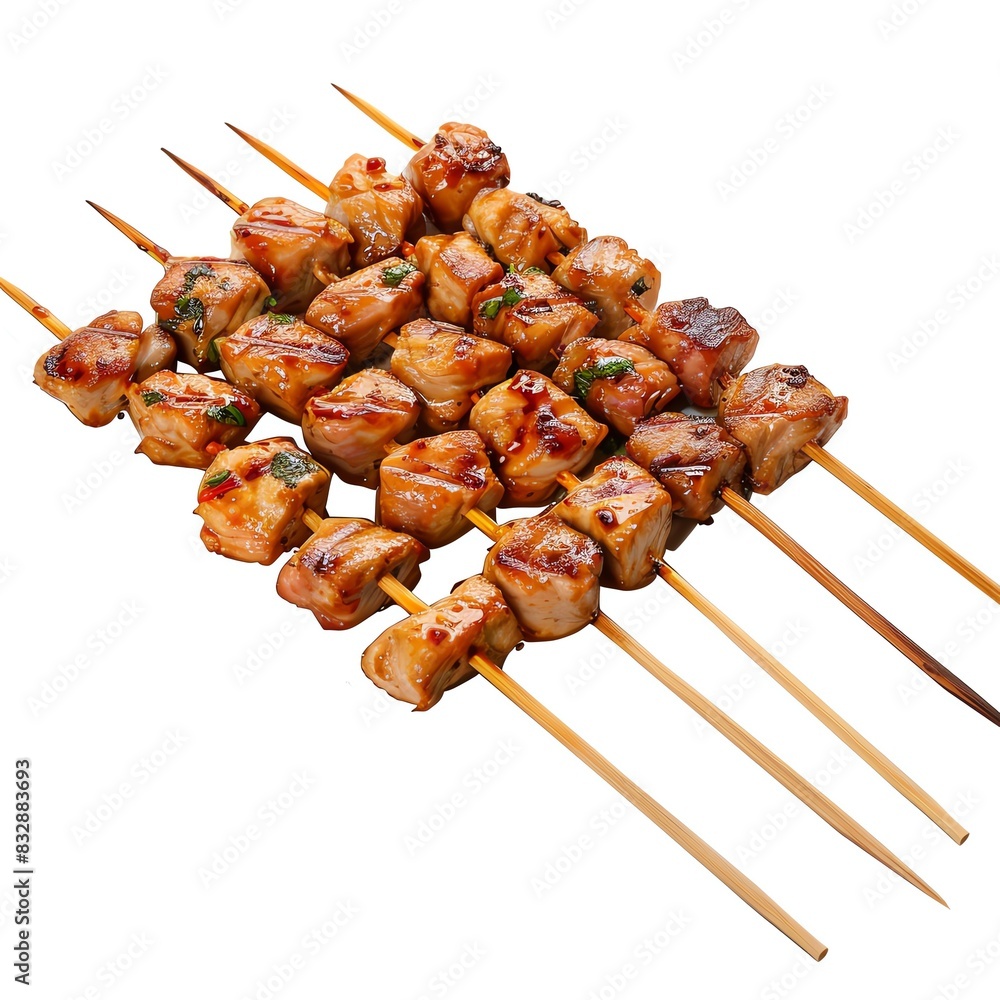 Bamboo Skewers for grilling, isolated white background, without shadow ...